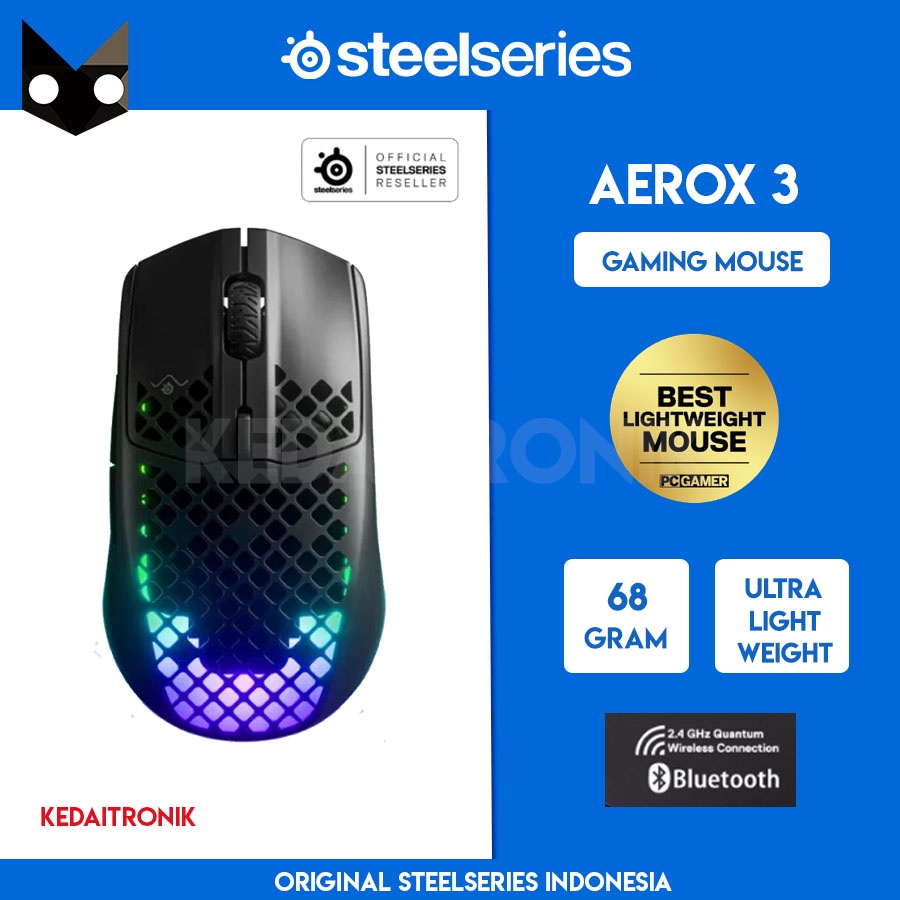 Jual Steelseries Aerox 3 Wireless 2022 Edition ONYX 68gr Gaming Mouse ...
