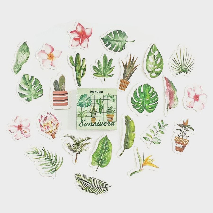 Jual Bukuqu Stiker Journal SJ015 Sansivera untuk Notebook, Planner ...