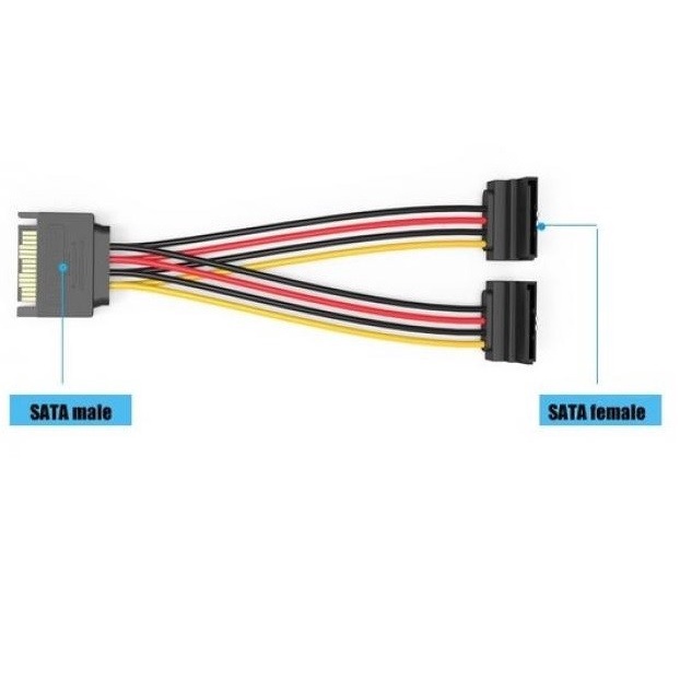 Jual KABEL SATA 15 PIN MALE TO DUAL FEMALE SPLITTER CABANG MODEL L ...