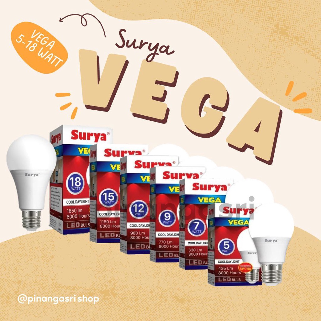 Jual Surya VEGA LED 5–24W Super Terang Cahaya Putih • LED Rumah Hemat ...