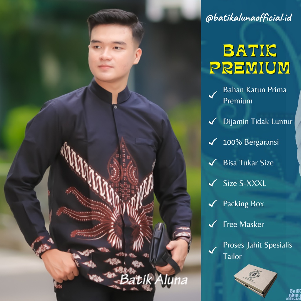 Jual Baju Koko Batik Pria Lengan Panjang Baju Koko Pria Lengan Panjang ...