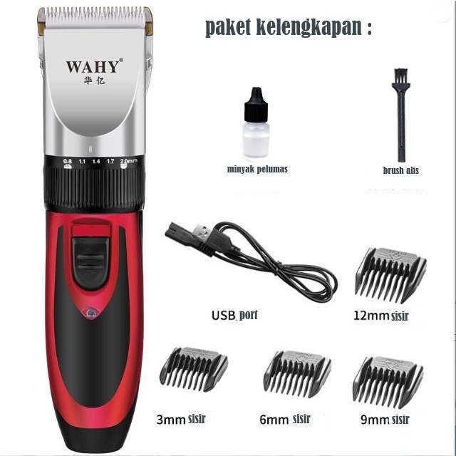 Jual Alat cukur rambut elektrik portable wahy hair clipper mesin cukur rambut portable | Shopee ...