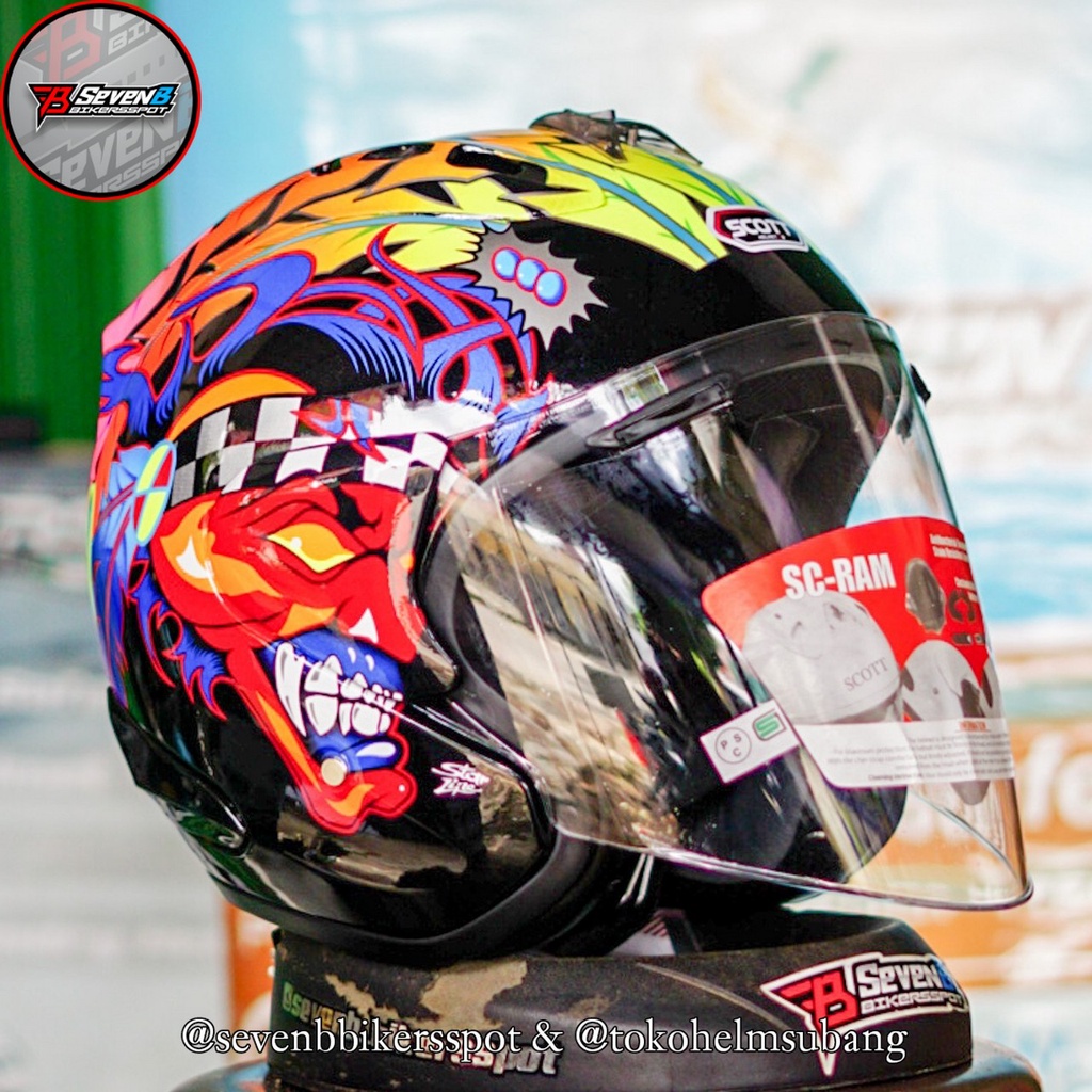 Jual HELM SCOTT VZ RAM R4 R5 MOTIF POLOS WARNA DOFF MATT GLOSS GLOSSY ...