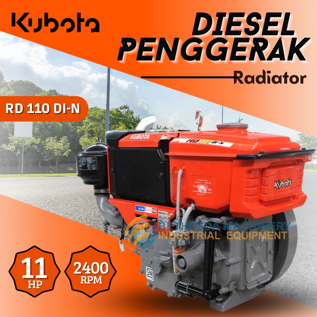 Jual KUBOTA MESIN PENGGERAK RD 110 DI-N MESIN DIESEL 11 PK RADIATOR ...