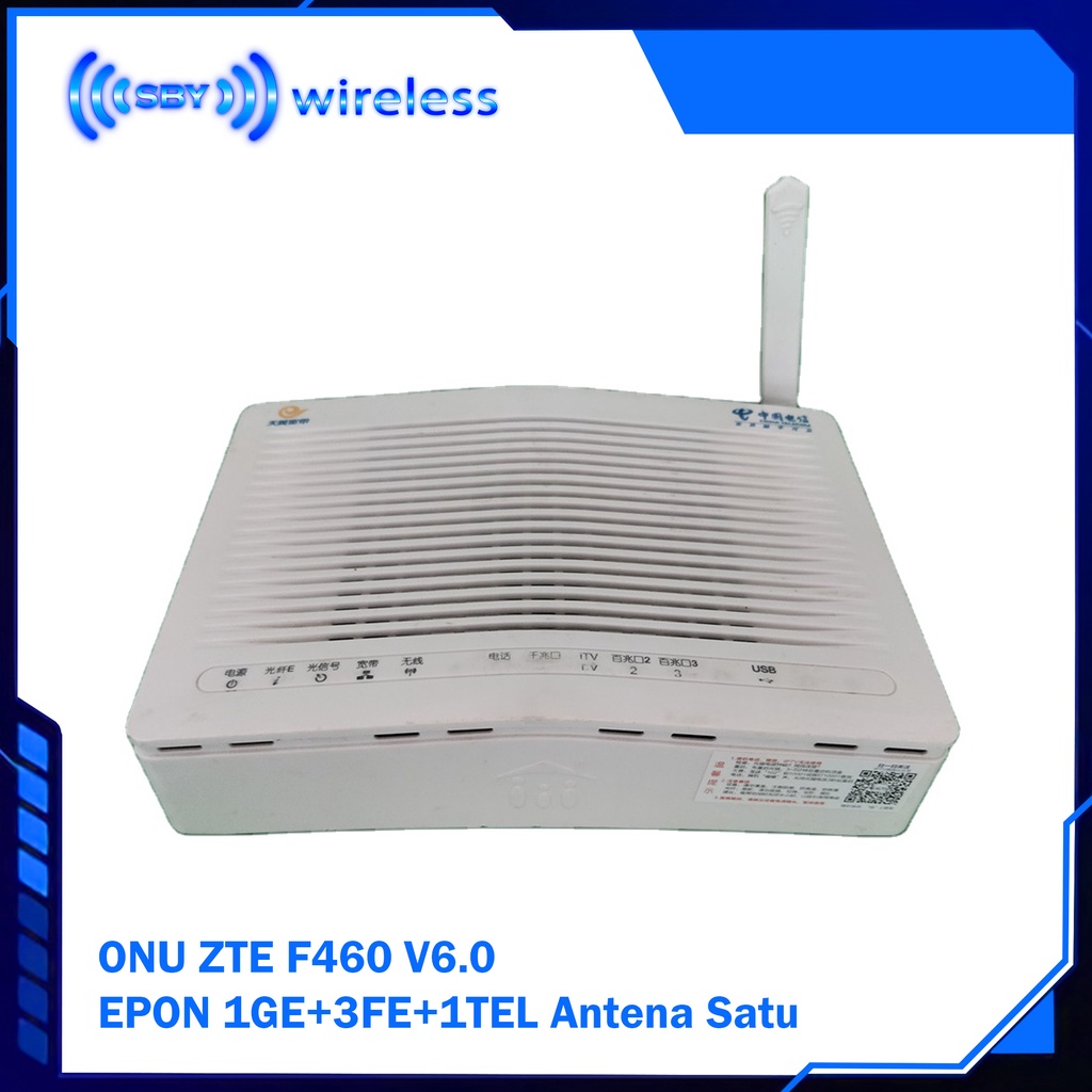 Jual ONU ZTE F460 V6.0 EPON 1GE+3FE+1TEL Antena Satu BEKAS/Second ...