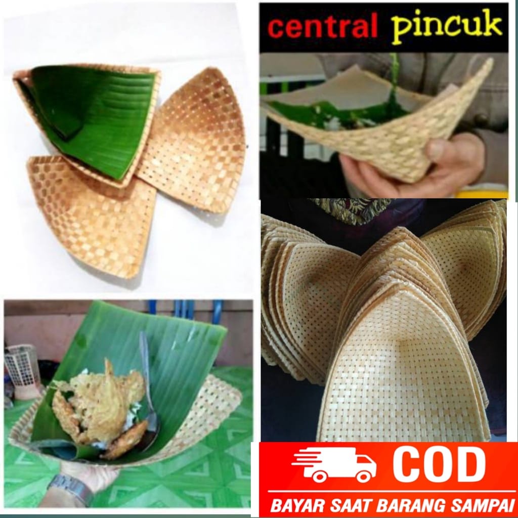 Jual Pincuk pecel TERMURAH,piring pecel,anyaman bambu,besek | Shopee ...