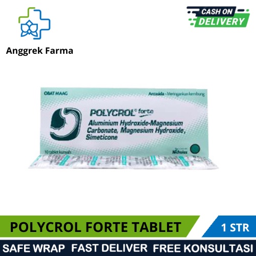 Jual POLYCROL FORTE STRIP ISI 10 TABLET/OBAT MAAG/KEMBUNG/NYERI ULU ...