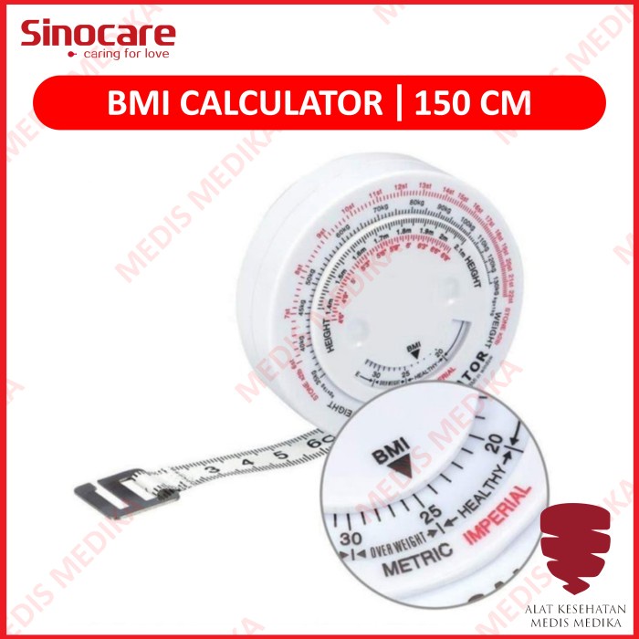 Jual BMI Calculator Sinocare Meteran Lingkar Perut Alat Ukur Pengukur ...