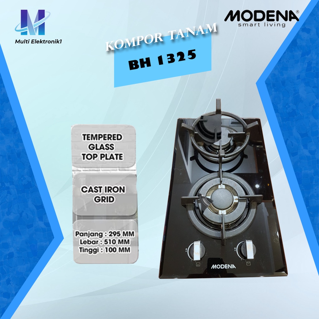 Jual MODENA CRISTA BH 1325 - Kompor Tanam Built-In Hob Gas 30 cm, 2 ...