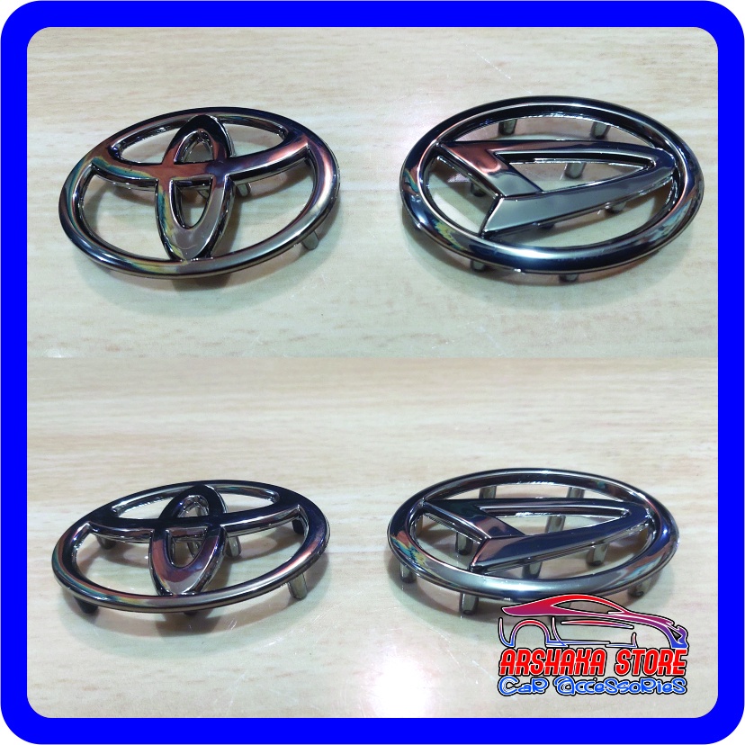Jual Emblem Logo Steer Setir Stir Toyota & Daihatsu Black Chrome ...