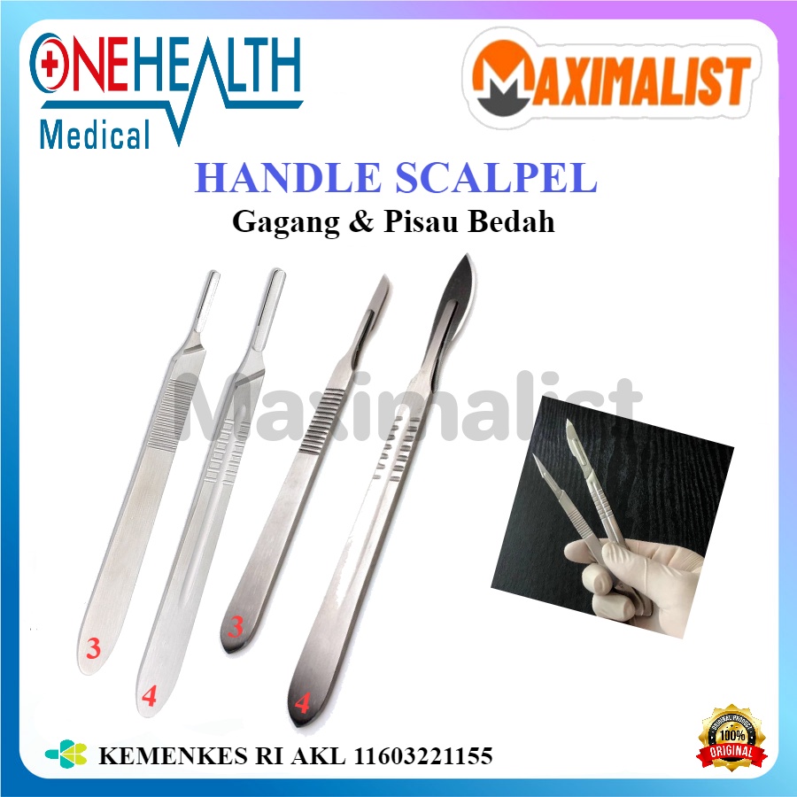 Jual ECER - Dental Scalpel Blade Bisturi Surgical Holder No 3 4 ...