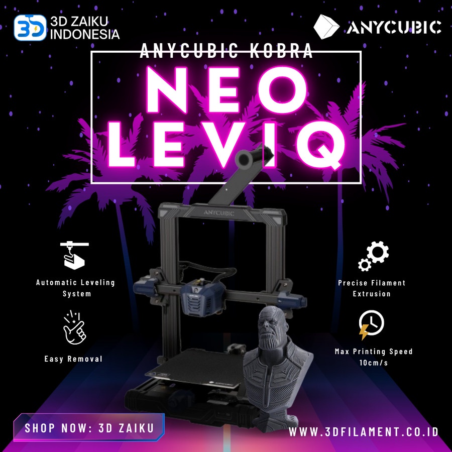 Jual 3D Printer Anycubic Kobra NEO LeviQ Integrated Extruder High Speed ...
