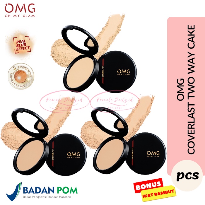 Jual OMG Oh My Glam Coverlast Two Way Cake 12 g - Bedak Padat Kontrol ...