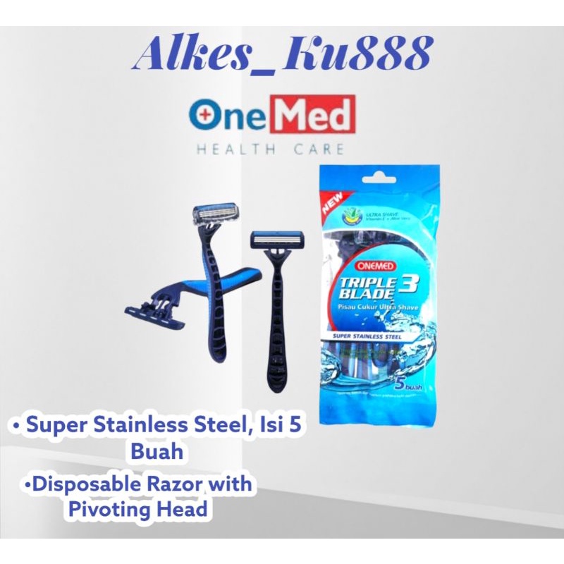 Jual Pisau Cukur 3 Blade Ultra Shave Onemed/Razor Pencukur 3 Blade Isi ...