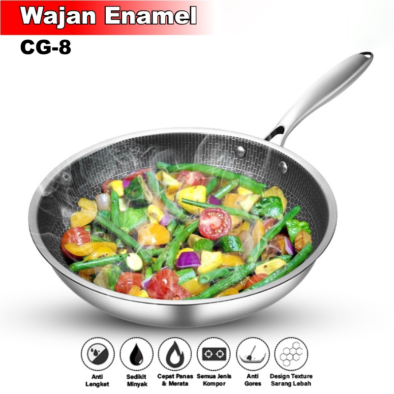 Jual Futureworld Wajan Penggorengan Stainless Steel CG8-Fry Pan Stainless Steel Diameter 28cm ...