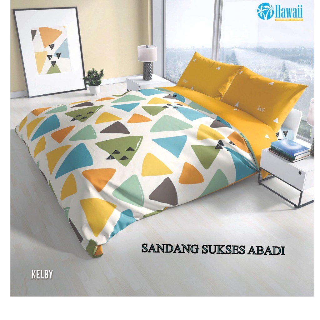 Jual Bed Cover Hawaii MY LOVE King Size Ukuran 180 x 200 cm "KELBY ...