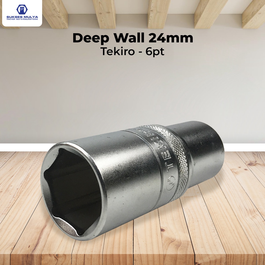 Jual TEKIRO Deep Wall Socket 24 mm Mata Kunci Sok Panjang 24 mm 6 PT DR 1/2” Mata Sok Panjang ...