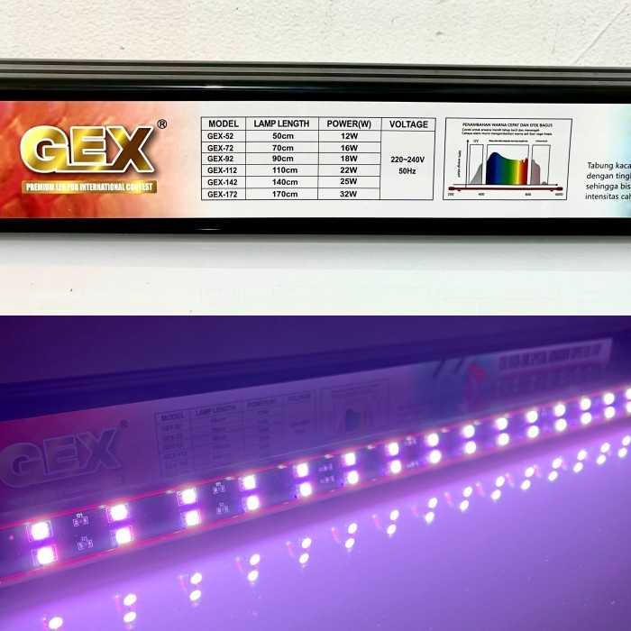 Jual Lampu Led Aquarium Tanning View Arwana SAKKAI PRO GEX 72 16W 10000K | Shopee Indonesia
