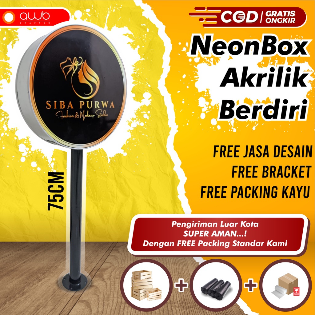 Jual NEON BOX / NEONBOX STAND BULAT Custom - 2 sisi FREE DESIGN ...