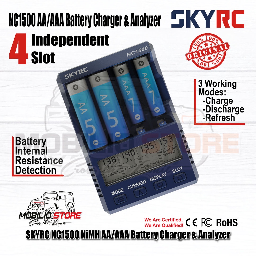 Jual SKYRC NC1500 AA/AAA Baterai Charger & Analyzer NiMH 5 V 2.1A USB ...