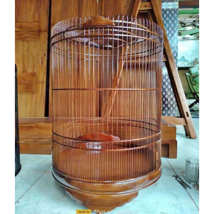 Jual sangkar bulat sangkar murai Kacer Diamater 48 jati | Shopee Indonesia