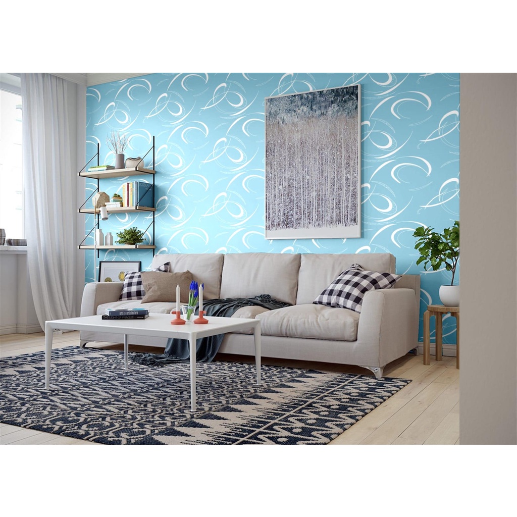 Jual WALLPAPER DINDING MURAH // STICKER DINDING MOTIF WAVE ASAP PUTIH ...