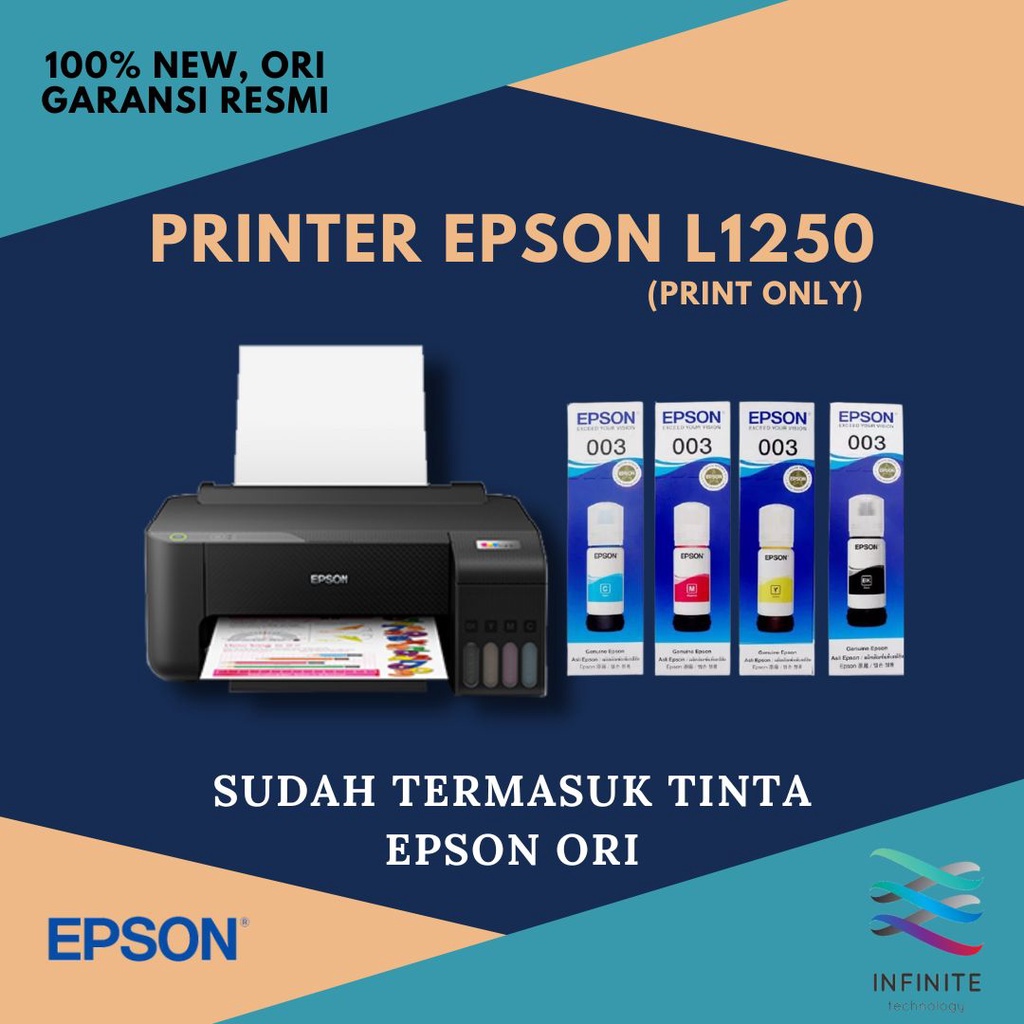 Jual Printer Epson EcoTank L1250 Print Only Wireless WiFi - Include Tinta | Shopee Indonesia