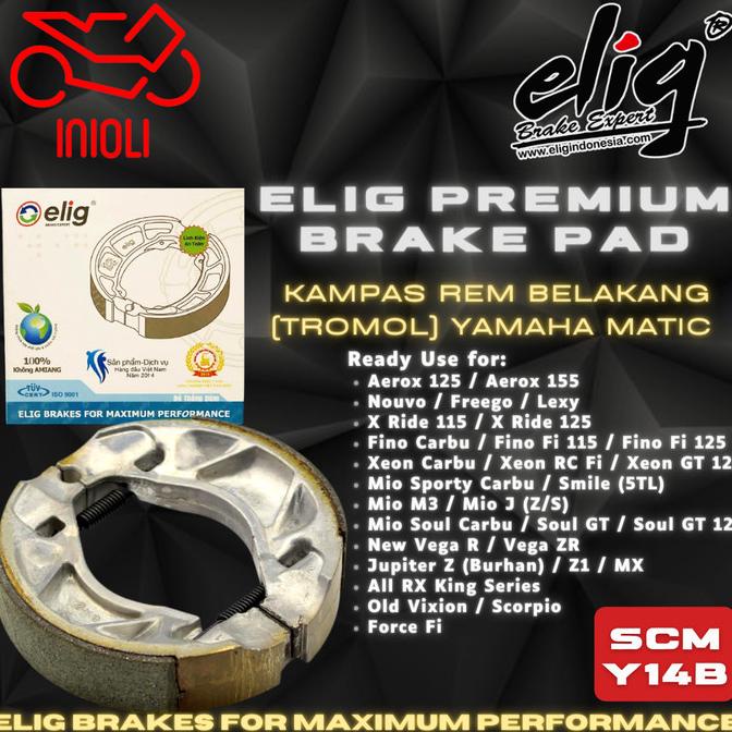 Jual Kampas Rem Belakang Tromol ELIG SCM-Y14B YAMAHA: AEROX,LEXI,OLD ...