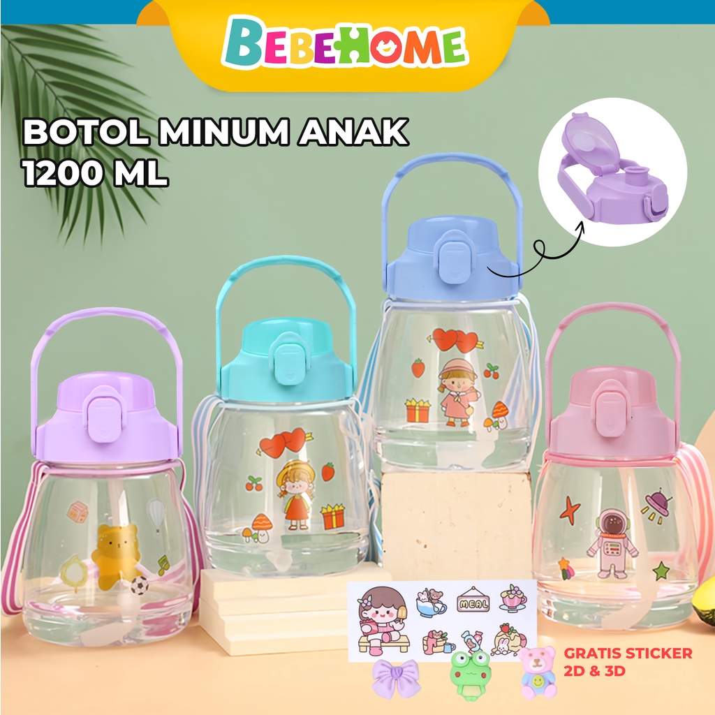 Jual Bebehome Botol Minum Gemoy Anak 1.2 Liter Botol Anak Sekolah ...