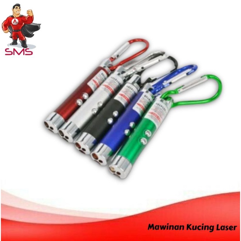 Jual Senter Laser 3 in 1 Gantungan Kunci Laser Baterai Red Laser ...