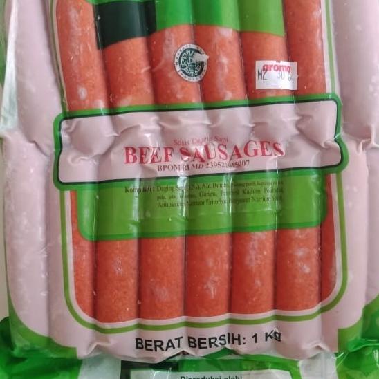 Jual beef sausage | sosis sapi Aroma 1kg | Shopee Indonesia