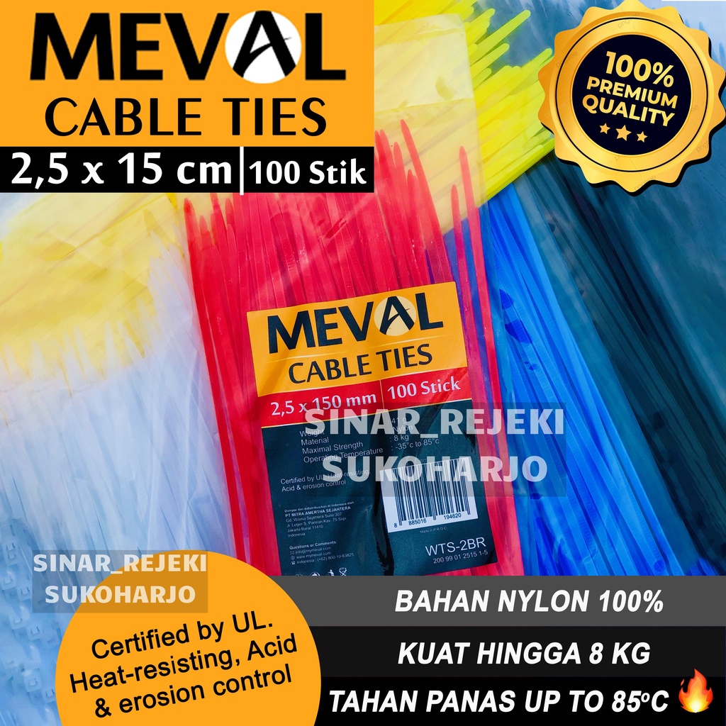 Jual MEVAL Kabel ties Cable tie 2.5x150MM /15CM 2.5 Kabel tis | Shopee ...