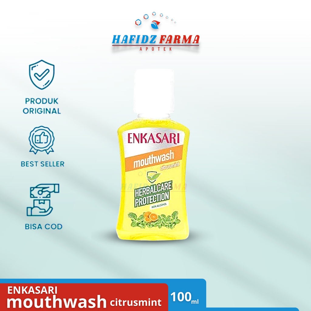Jual ENKASARI MOUTHWASH CITRUSMINT 100ML/ KEBERSIHAN MULUT/ BAU MULUT ...