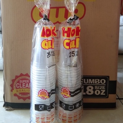 Jual CUP DATAR 18 OZ HOK MURAH - GELAS PLASTIK 18 OZ HOK ISI 25 PCS ...