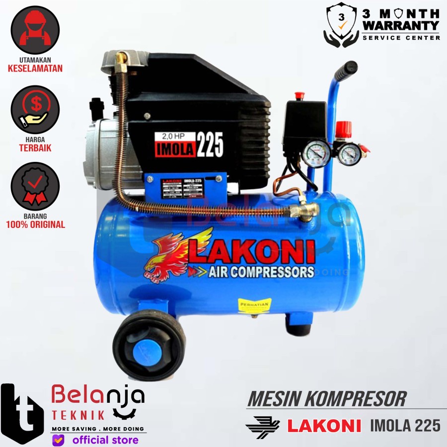 Jual Lakoni Air Compressor Imola 225 Kompresor Angin 2 HP 24 Liter ...