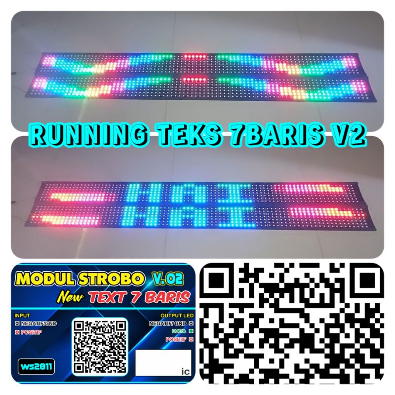 Jual 7 baris strobo running teks V.02 12V & 24V | Shopee Indonesia
