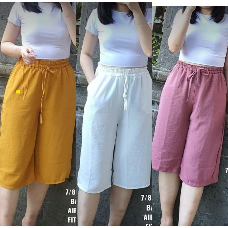Jual CELANA KULOT PENDEK CRINKLE AIRFLOW 7/8 / KULOT CRINKLE JUMBO TALI ...
