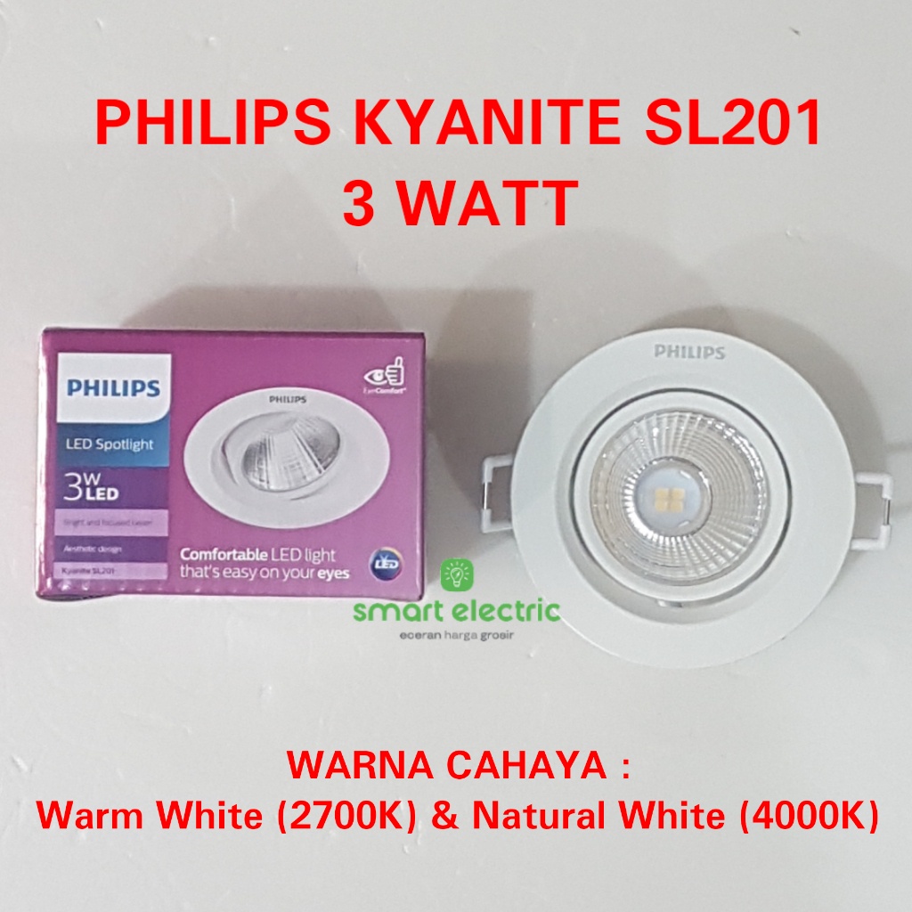 Jual Philips SL201 Kyanite G2 3 Watt LED Spot Light Lampu Sorot ...