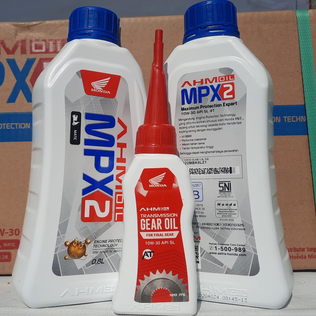 Jual ( PAKET 1 DUS 24 BTL ) OLI HONDA MPX2 0.8 ( BONUS OLI GARDAN AHM 1 ...