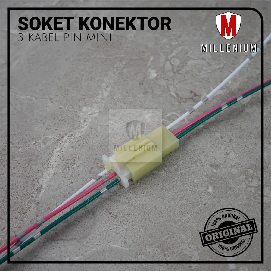Jual Soket Sambung 3 Pin Kecil / Mini Socket Kabel Konektor Mobil Motor ...