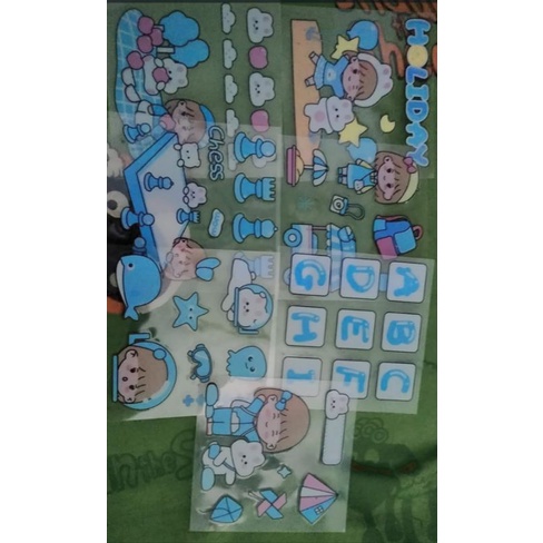 Jual 100 Lembar Stiker Aesthetic Warna Biru | Shopee Indonesia