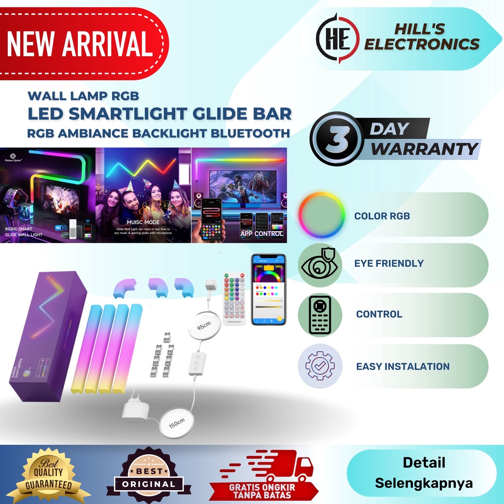Jual Lampu Dinding Led Smart Light Glide Bar RGB Ambience Backlight ...