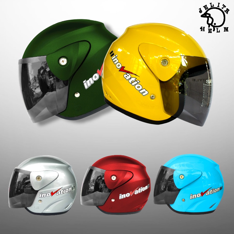 Jual Helm Half Face Evo polos Inovation SNI Mirip Seperti KACA HITAM ...