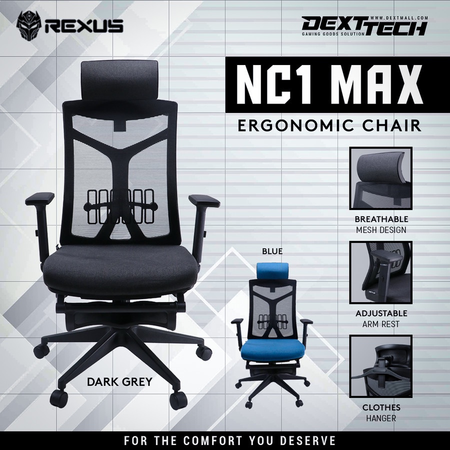 Jual Rexus NC-1 / NC1 Max Ergonomic Office Chair Kursi Kantor | Shopee ...