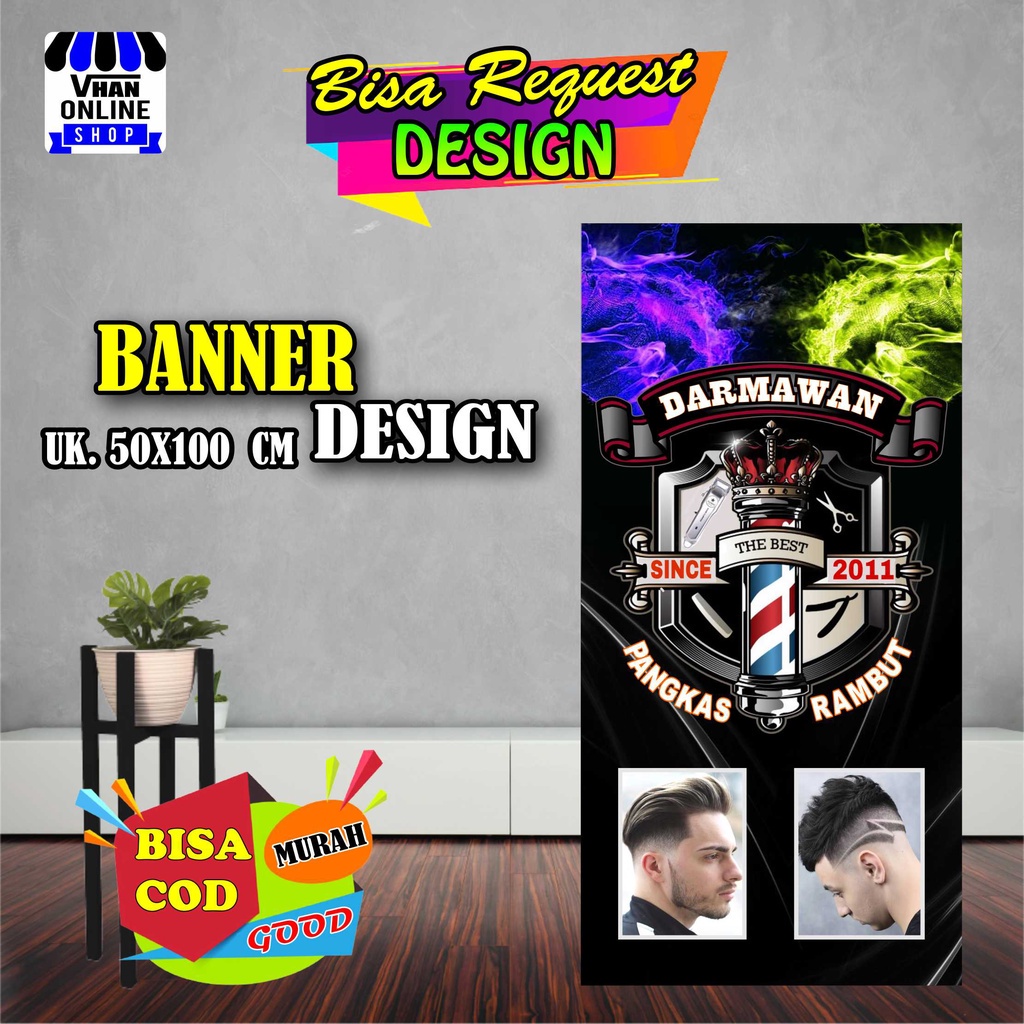 Jual Spanduk Banner Pangkas Rambut, Potong Rambut, Barbershop Keren ...