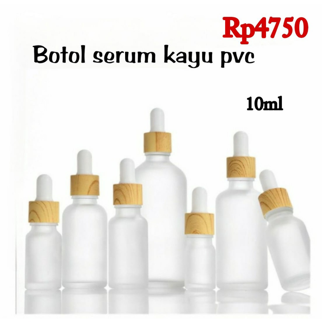 Jual Botol 10ml Botol Serum Pipet Tutup Kayu PVC 10ml Botol skincare ...