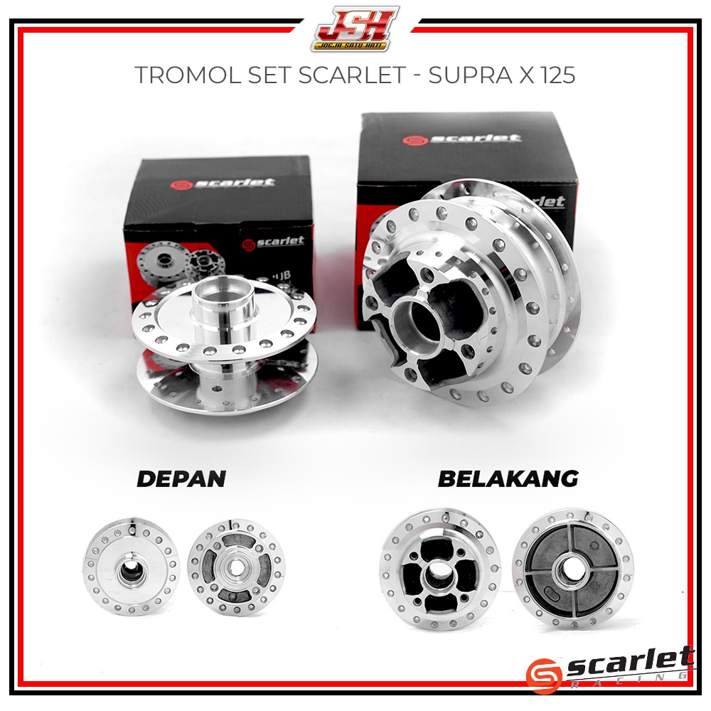 Jual Tromol Set Depan Belakang Scarlet Bebek Matic Motor Supra X 125 ...