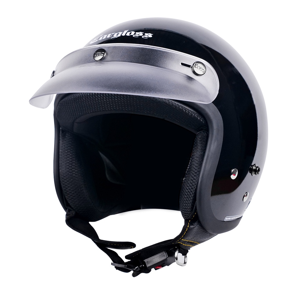 Jual Cargloss CFM Retro Pet Mini Helm Half Face - Deep Black | Shopee ...