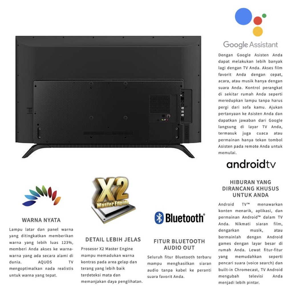 Jual SHARP 2T-C32GH3000i HD-Ready Smart Google TV [32 Inch] | Shopee Indonesia