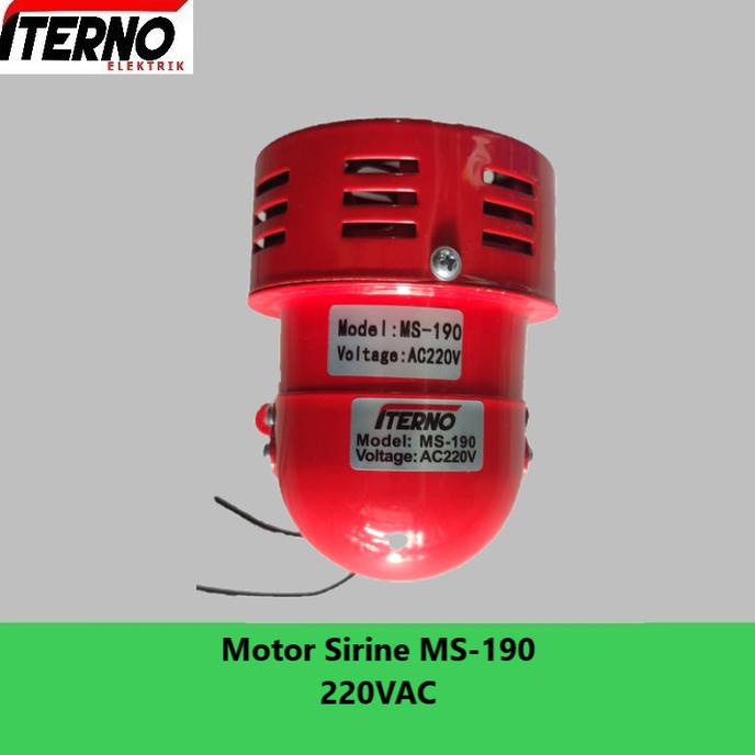 Jual Mini Motor Sirine Sirene MS-190 MS190 220VAC 12VDC 24VDC Iterno ...